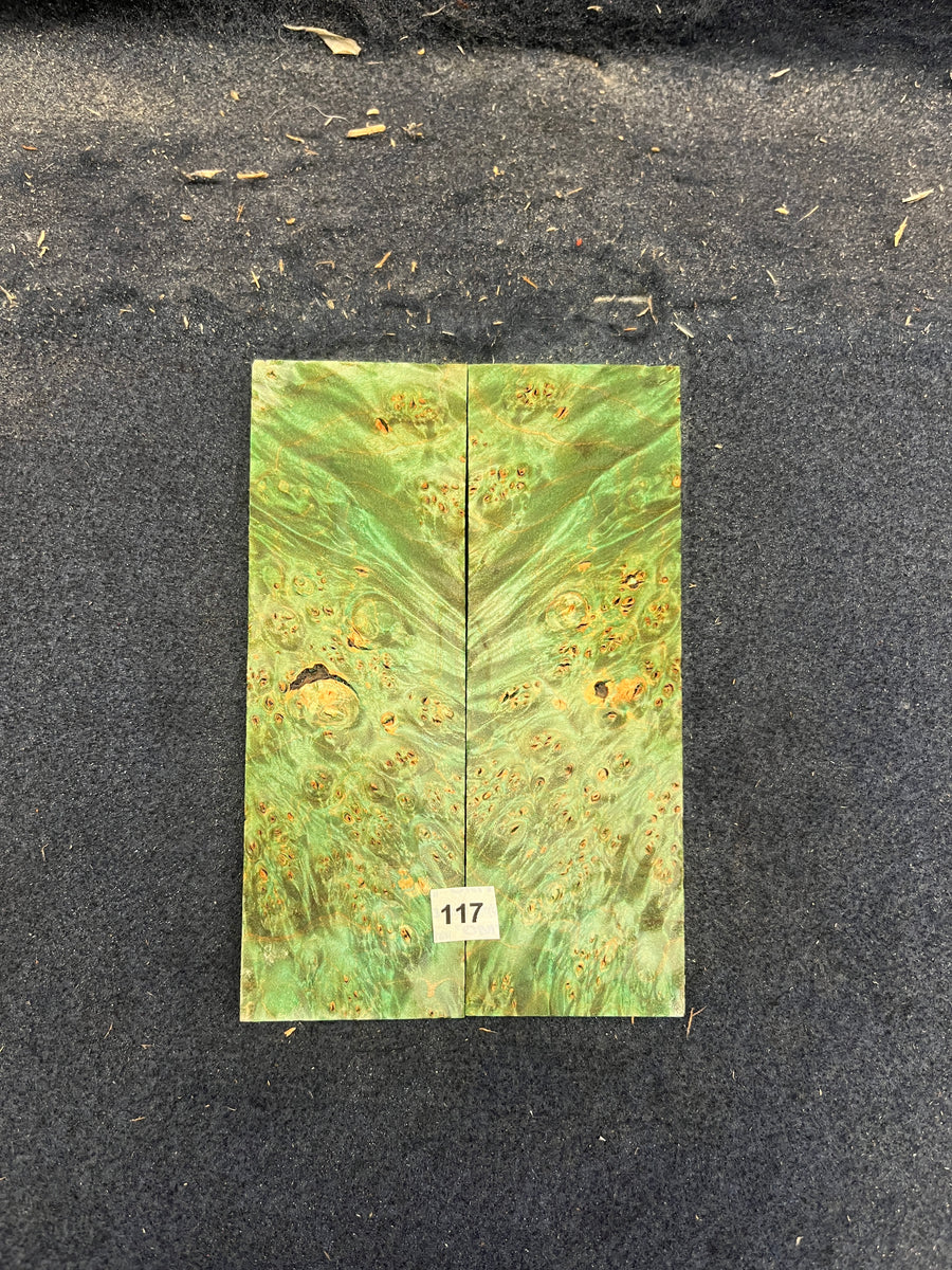 green burl maple stabilized knife scale – B4Specialtywood