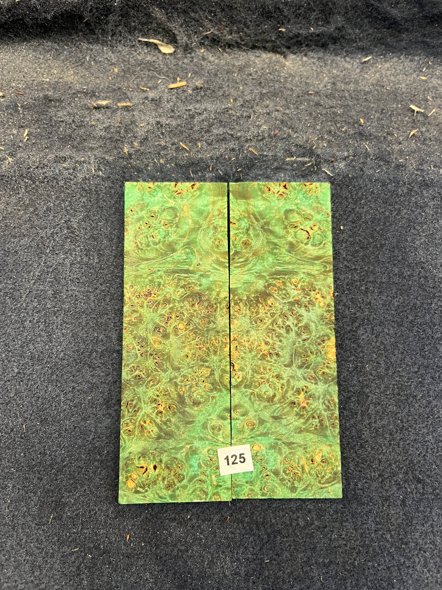 green burl maple stabilized knife scales – B4Specialtywood