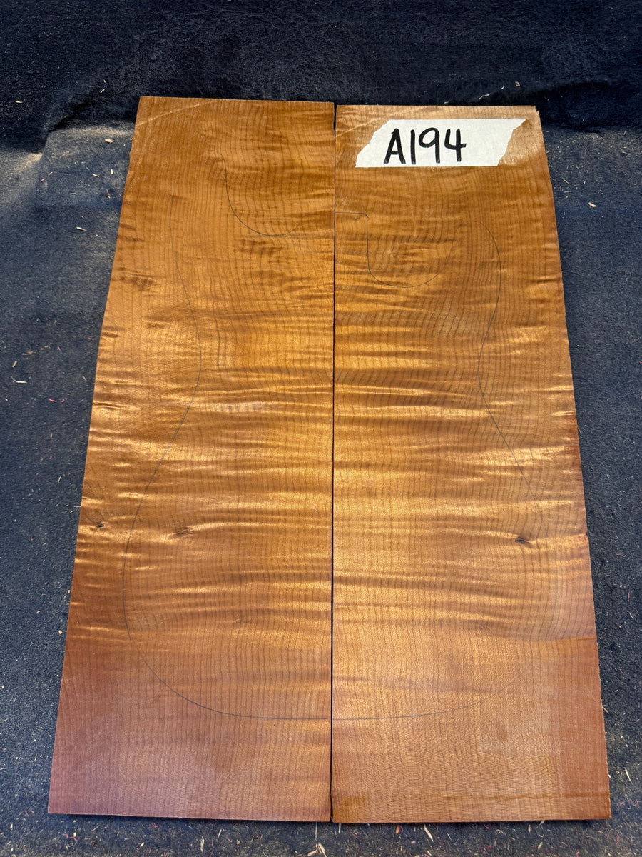 thermally modified flame figured maple carve-top – B4Specialtywood